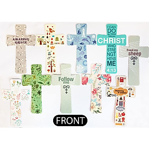 Waterproof Plastic English Chinese Christian Cross Bookmarks, Holy Bible Bookmarks, Inspirational Bookmark Religious Marker Christian Art Gift Bookmark for Reading Lover (10 PCS)