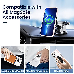 VEGO Case for iPhone 13 Pro Max/iPhone 12 Pro Max Magnetic Case, Clear Hard PC Back Cover + Soft TPU Frame Slim Resist Scratches Protective Bumper Magnet Case for iPhone 13 Pro Max 6.7” - Rose Pink