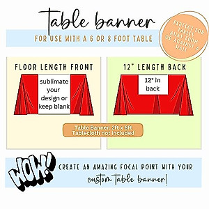 Get Snappin Table Runner, White 100% Polyester Sublimation Blanks, Screen Print Blank, Table Decor, Party Decor, Vendor Booth, Blank Banner (2' x 6', 1pc)