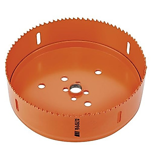 Klein Tools 31900 Bi-Metal Hole Saw, 6-3/8-Inch, For Drywall-Ceiling Tile-Steel-Wood-Plastic, Stainless Steel, Recessed Lighting