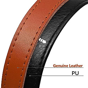 Personalized Leather Dog Collars for Small Medium Large Dogs,Custom Dog Collar with Nameplate, Option to Blue,Pink,Red,Purple,Green,Black,Brown