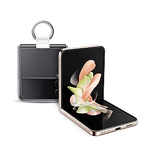 SAMSUNG Galaxy Z Flip 4 Cell Phone, Factory Unlocked Android Smartphone, 256GB, Flex Mode Galaxy Z Flip 4 Clear Cover with Ring