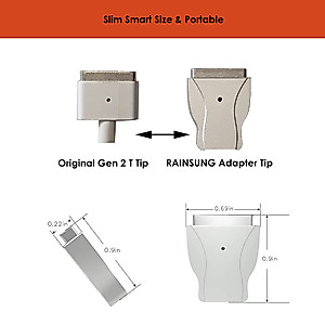 RAINSUNG Female USB C to Gen 2 T Tip Cable Adapter for MacBook Air Pro Charger 60W 45W, USB-C to T-Head Charging Cable for Pro 11 inch 13-Inch 2012-2016 Retina Display