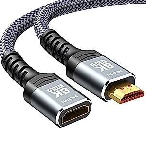 8K HDMI Extender 3FT, Highwings HDMI Extension Cable Male to Female Adapter for TV, 4K@120Hz 8K@60Hz 2.1 Ultra High Speed 48Gbps, Compatible with Roku/Fire TV Stick, PS5, PS4, UHD TV PC, Blu-ray