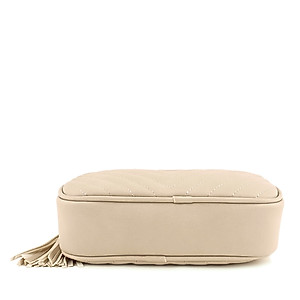 Simple Shoulder Crossbody Bag With Metal Chain Strap And Tassel Top Zipper (Dusty Navy)