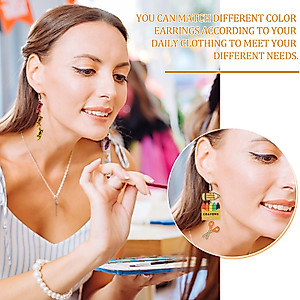 16 Pairs Fall Thanksgiving Dangle Earrings School Teacher Earrings Back to School Earrings Autumn Pumpkin Drop Earrings Western Wooden Earrings for Women