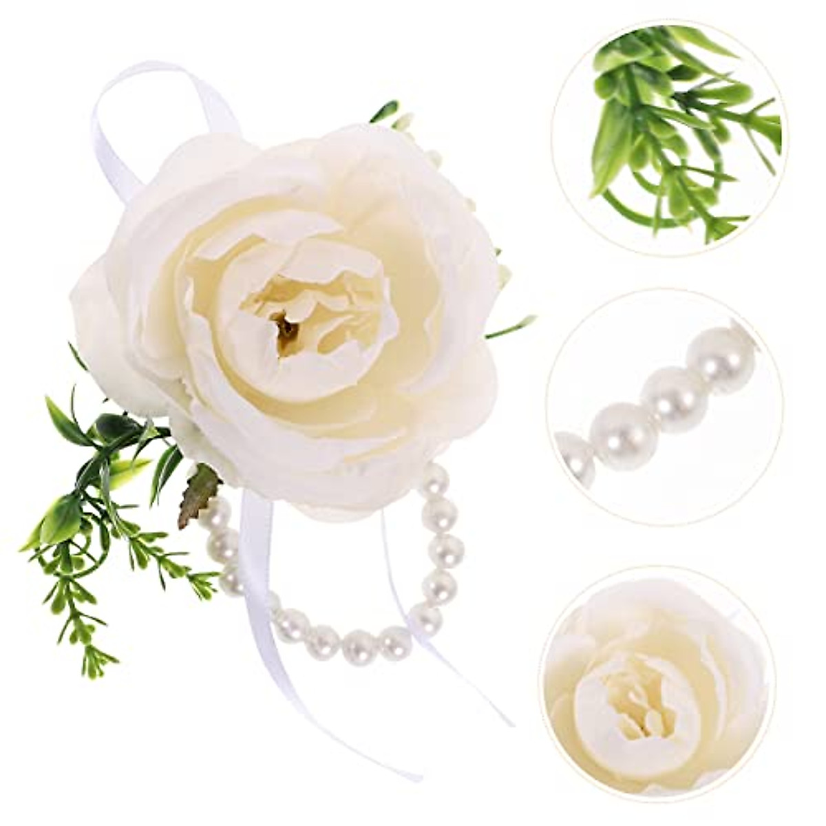 PRETYZOOM Wrist Corsage Wristlet Bracelet Bridesmaid Bride Corsage Wristlet Band Wedding Party Decorations Prom Ceremony Accessories