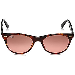 Ray-Ban Rb2185 Wayfarer II Evolve Polarized Round Sunglasses, Red Havana/Photochromic Red Gradient Bordeaux, 52 mm