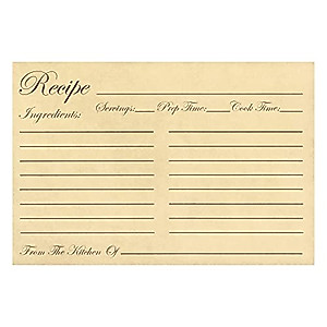 60-Pack Juvale Recipe Cards Double Sided, Bulk Pack Thick Vintage Index Cards 4x6 for Cooking, Baking and Kitchen Organization, Restaurants, Cafes, Diners, Recipes