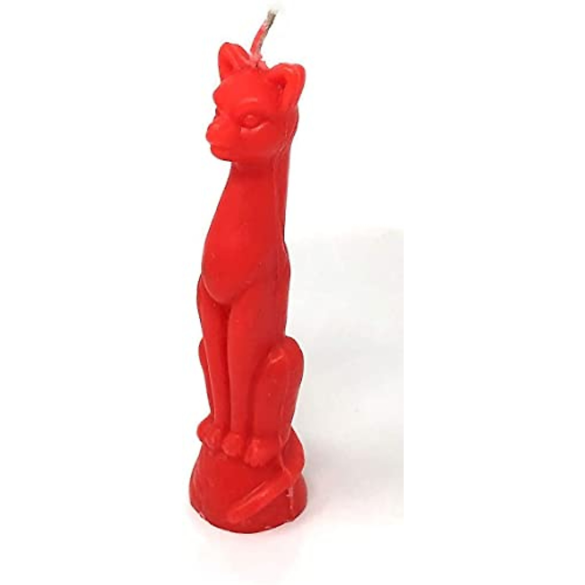 Ritual Candle Cat - Halloween, Birthdays, Wicca Spells - 5.5"-6.5" (Red)