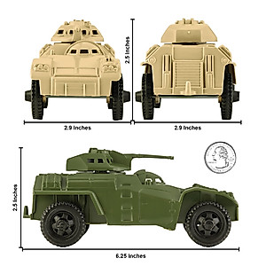 TimMee Recon Patrol Armored Cars - Plastic Army Men Scout Vehicles USA Made