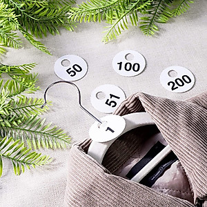 Juvale 2 Sets of Round Numbered Tags 1-300, Double-Sided Plastic Coat Check Tickets (1.7 in, 600 Pieces Total)