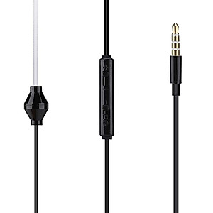 Yoidesu Universal 3.5mm Acoustic Hollow Earbuds Headphones with Microphone,Anti-Radiation in-Ear Single Earbud,Wired Cell Phone Earpiece (Black)