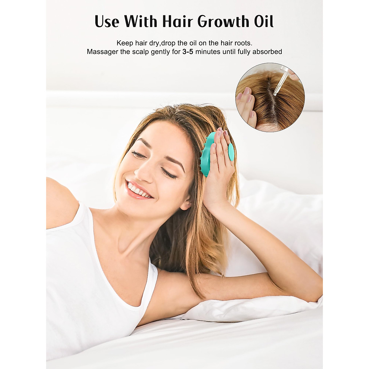 HEETA Hair Scalp Massager Shampoo Brush 2 Pack, Soft Silicone Bristles to Remove Dandruff, Waterproof Hair Scrubber for Both Wet Dry Hair, Suitable for Men & Women (Green & Black)