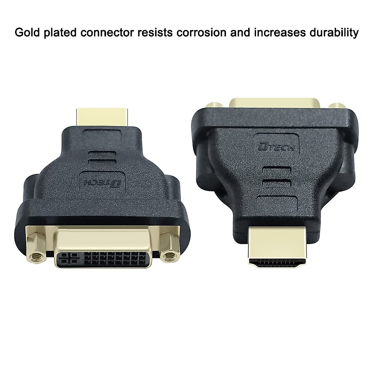 DTech DVI Female to HDMI Male Adapter Bi-Directional DVI-I 24+5 Port Converter