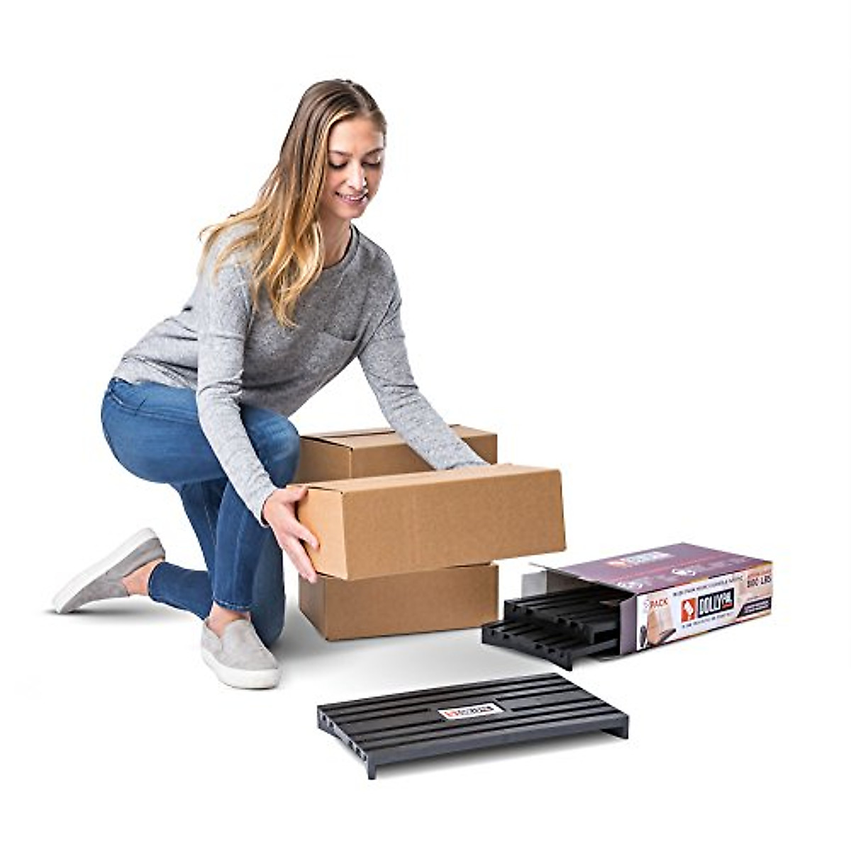 Dolly Pal Hand Truck Helper and Mini Storage Pallet 18" x 10" x 1.5" (3-Pack Box)