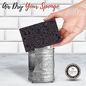 Autumn Alley Farmhouse Sponge Holder - Galvanized Kitchen Sponge Holder for Kitchen, Rustic Kitchen Accessories Farmhouse Style with SCRUB Label, Charm Country Kitchen Accessories Counter