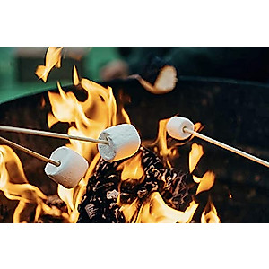 Mohy Marshmallow S'mores Roasting Sticks 36 Inch Long 5mm Thick Heavy Duty, 110 Pieces. Disposable Wooden Skewers w/Portable Cloth Bag, Perfect for Fire Pit Hot Dog Sausage Decoration, Safe for Kids