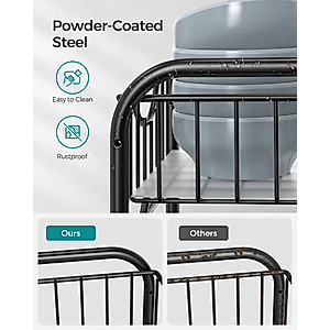 SONGMICS 2-Tier Pull Out Cabinet Organizers, Under Sink Organizer, Bathroom Organizer and Storage, Sliding Basket Drawers, Stackable for Kitchen, Bathroom, Ink Black UKCS017B01