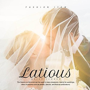 Latious Pearl Cathedral Bride Wedding Veils White 1 Tier Bridal Veil Long Veils with Comb for Brides and Women (White)