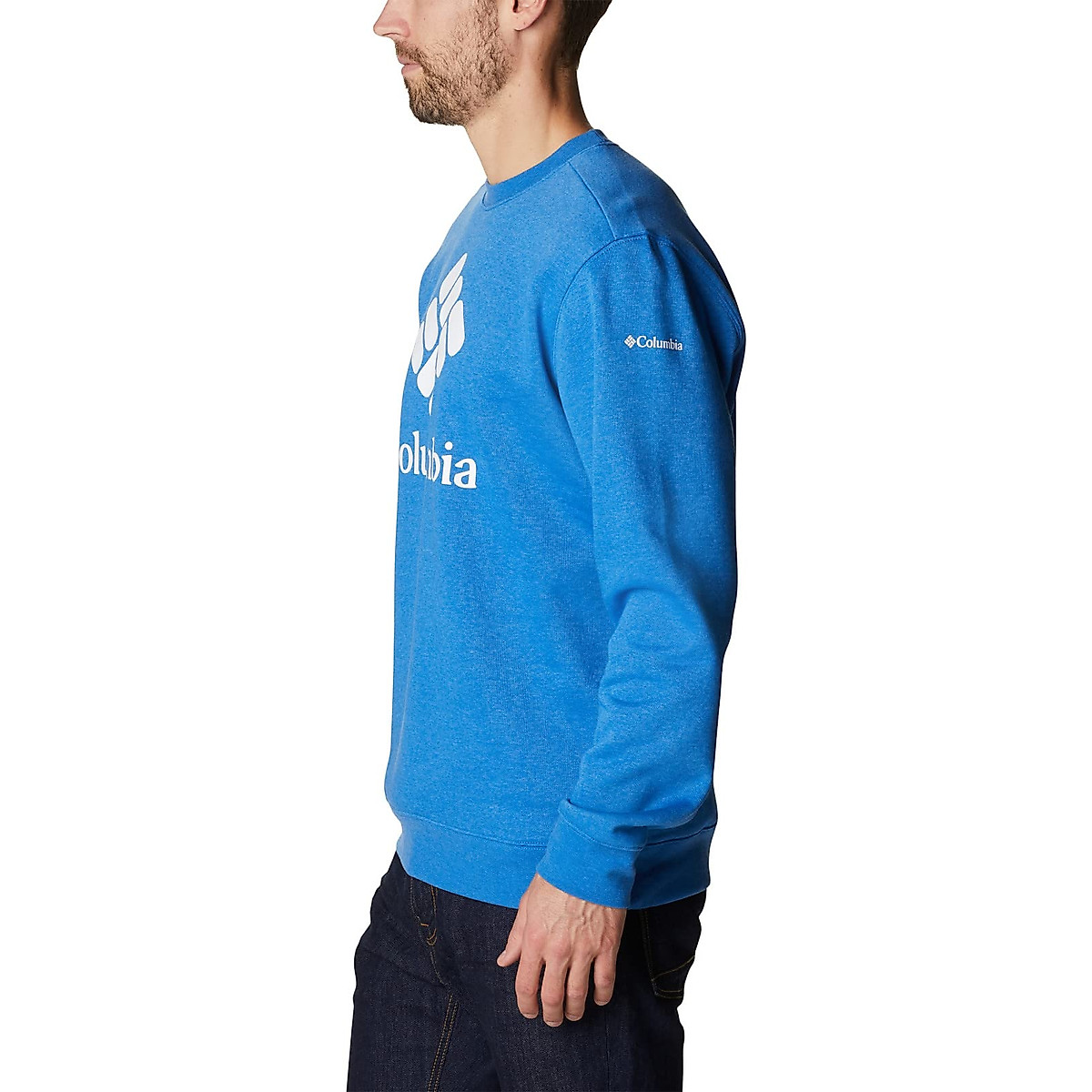 Columbia Men's Trek Crew, Bright Indigo Heather/CSC Stacked Logo, X-Large