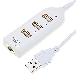 GPPZM Hi-Speed Hub Adapter USB Hub Mini USB 2.0 4-Port Splitter for PC Laptop Notebook Receiver Computer Peripherals Accessories (Color : White)
