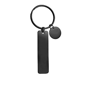 QINGDUO Weirdo #1&Weirdo #2 Couples Keychain Stainless Steel Minimalist High Polish Couples Name Pendant Keychain His Her Matching Keychain Relationship Engagement Promise Gifts for Women Men,Black