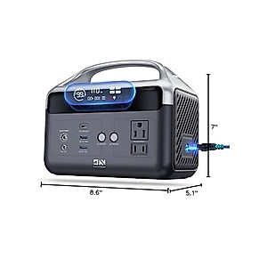 DaranEner Portable Power Station 56000mAh, 179.2Wh LiFePO4 Battery Backup w/ 2 300W (Peak 600W) AC Outlets, 1.5hrs Fast Charging, Power Bank for Hurricane Emergency/Outdoor Camping/RVs/Home Use