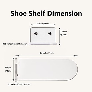 STAHMFOVER 6 Packs Clear Floating Shoe Shelves for Wall Mount, Wall Shelf to Display Collectible Shoes&Sneakers, Acrylic Shoe Storage Shelves for Friends and Families (Set of 6)-Valentines Day Gifts