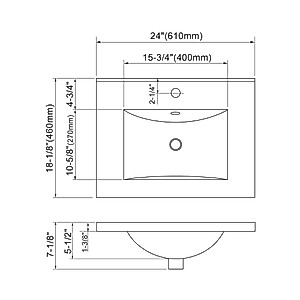 Dowell Single Bathroom Vanity Basin - Parent (1-3/8 Thickness, 24 x 18)