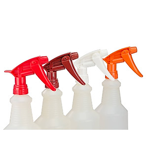 The Mop Mob Chemical Resistant Spray Head 4 Pack. Industrial Sprayer Perfect for Auto/Car Detailing Supply & Janitorial Cleaners. Heavy Duty Low-Fatigue Trigger & Nozzle Replacement Fits 32oz Bottle