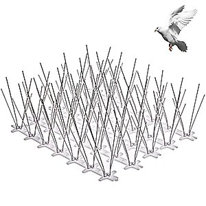 Bird Spikes, Stainless Steel Bird Spikes Bird Deterrent Spikes Stainless Steel Anti Bird Spikes for Fence Roof Window Bird Spikes for Pigeons and Other Small Birds Bird Spikes for Small Birds