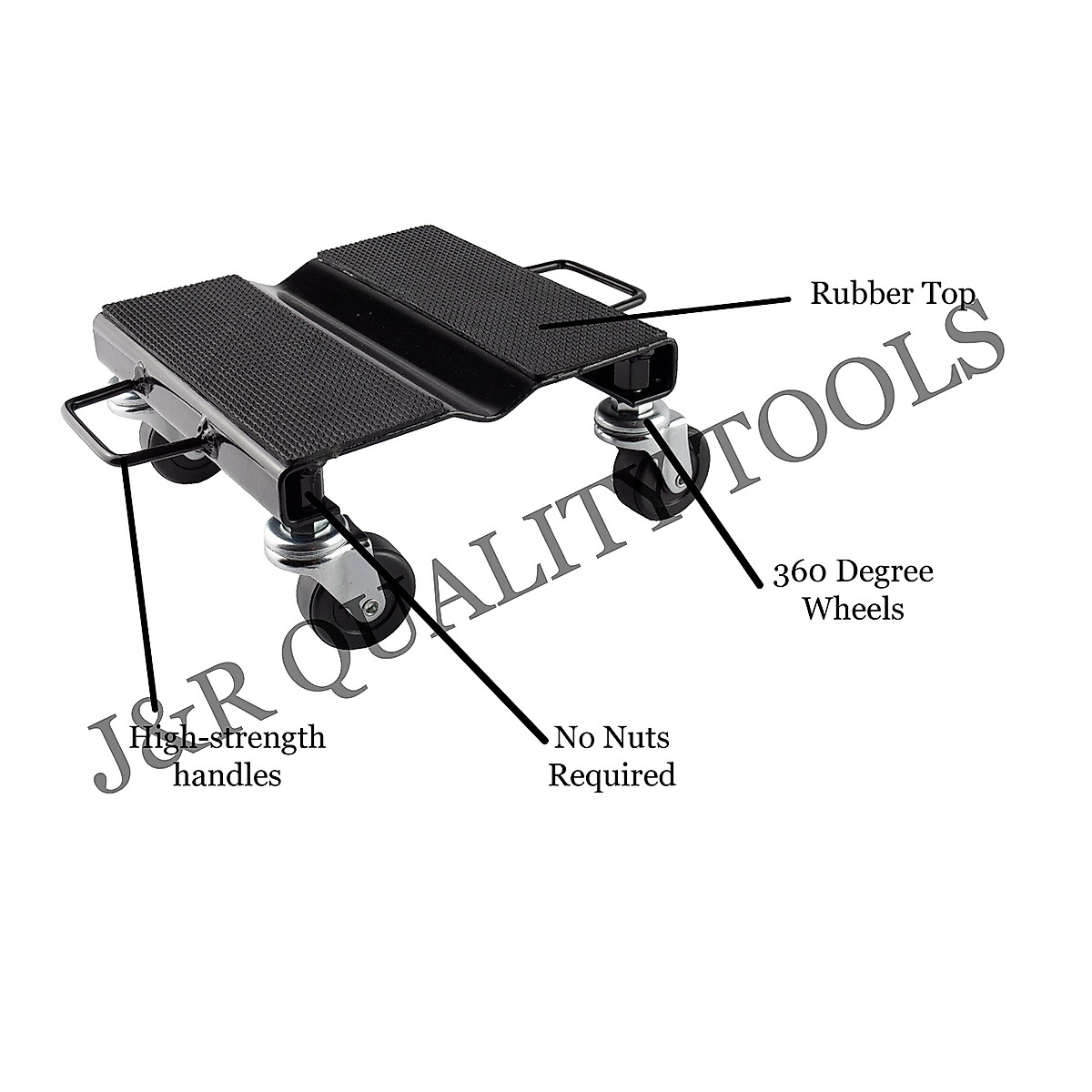 VCT PRO #01131 3Pc 1500lb Capacity Heavy Duty V-Slide Anti-slip Rubber Pads Snowmobile Dolly Set
