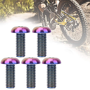 ZPSHYD Bicycle Stem Screw, 5pcs Titanium Alloy Screw Bicycle Water Bottle Cage Bolt Bike Bracket Screw Bicycle Accessory (M5*12 Colorful)
