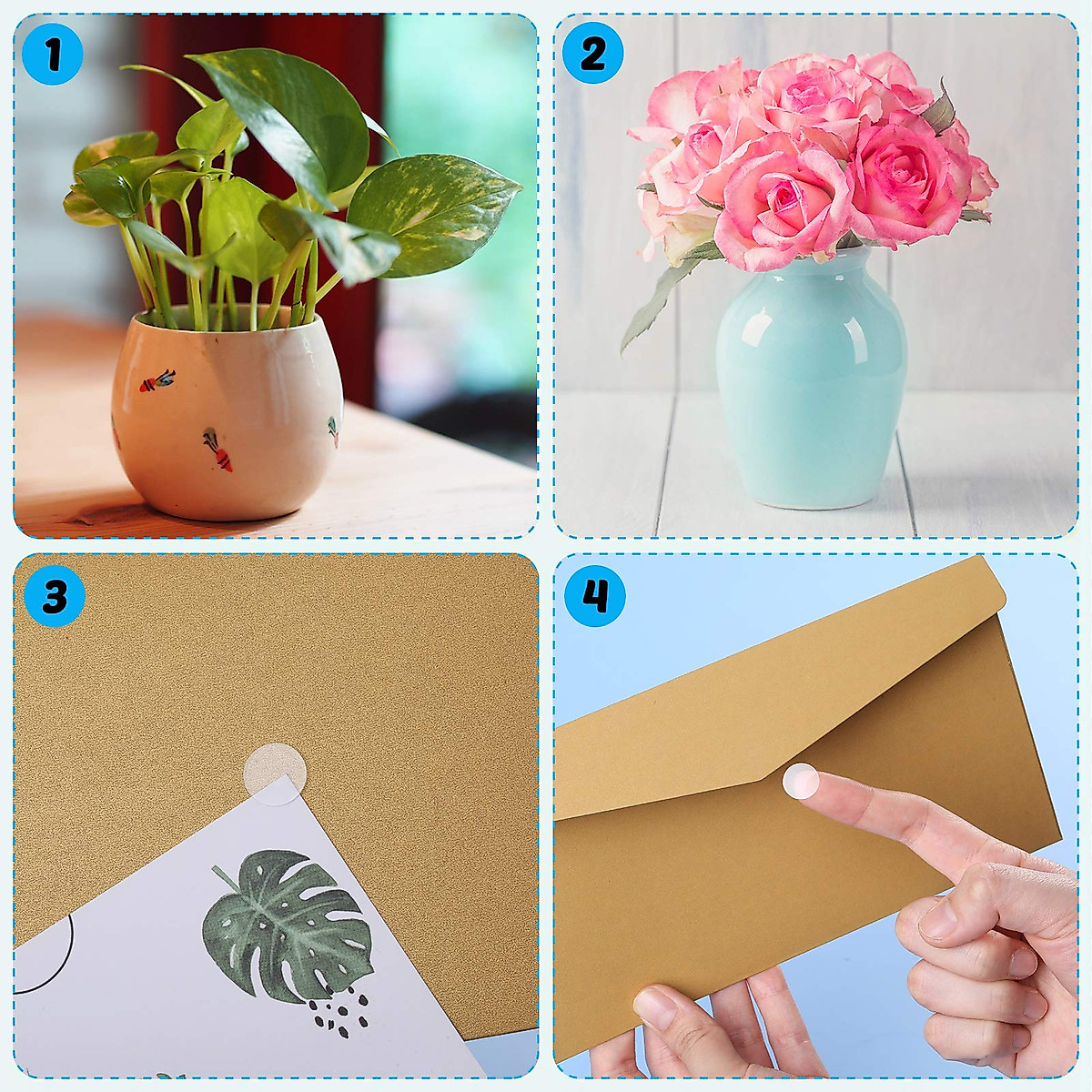 Zonon 2000 Pcs Double Sided Dots Clear Adhesive Dots Round Small Sticky Dots Transparent Double Sided Tape tabs Stickers for Craft DIY Art Office Supplies