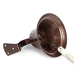 Hanging Bell Dinner Bell Outdoor Bell Bracket Mount Wall Bell Indoor Rope Bell Ship/Boat/Nautical/Door/School/Reception/Home/Church Bell(Copper)