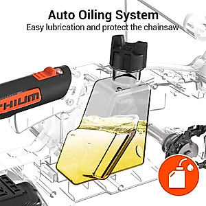 MAXLANDER 10-Inch Battery Operated Chainsaw, 20V Cordless Chainsaw, 2 Pcs 2.0Ah Batteries with Charger, Auto-Tension, Auto-Lubrication, Lightweight