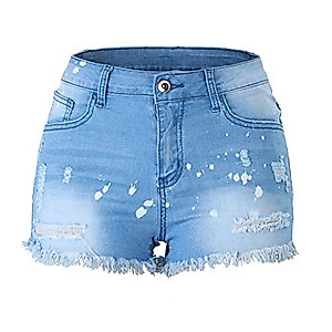 Fashion Slim Shorts ,THENLIAN Women Ladies Tassels Jeans Skinny Zipper Hot Pants Shorts Denim (L, Blue)