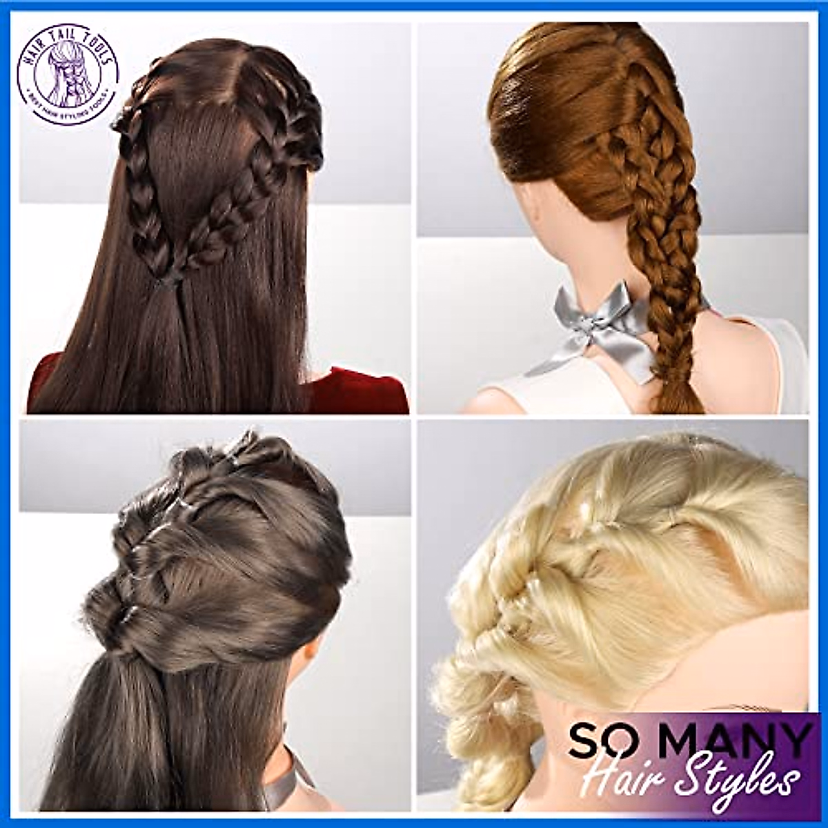 Hair Tail Tool,Teenitor Hair Loop Tool, Hair Pull, Ponytail Pull Through Tool, Hair Threader, Hair Tool Flip for Styling, Updo Hair Braid Tool, Inside Out Ponytail Tool, 8pcs