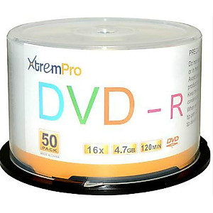 XtremPro DVD-R 16X 4.7GB 120Min DVD Blank Discs in Spindle (50)