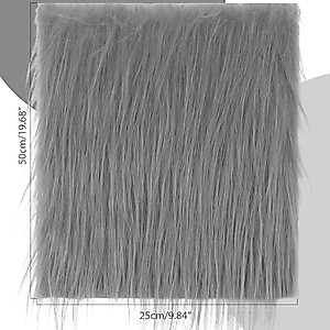 Shaggy Plush Fur Fabric Christmas Craft Fur 10 x 20inch Fuzzy Fabric Sewing Fur Cuts for DIY Crafts Halloween Winter Costume Decoration Rug Mat(Grey)