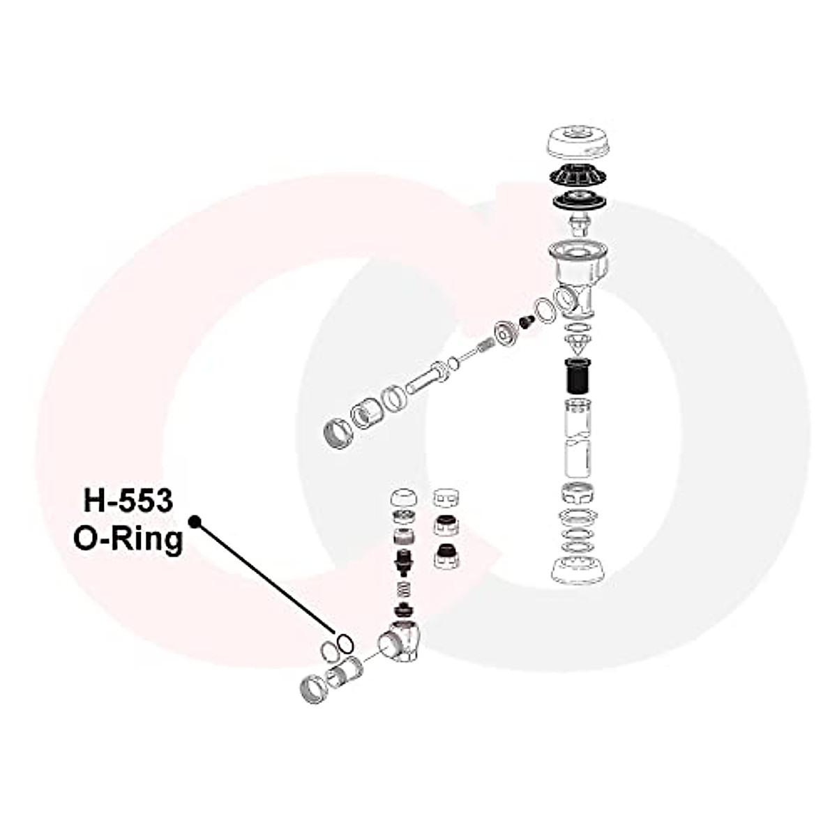 Captain O-Ring Replacement H-553/5308696 / P6000-C31 / A912809-0070A Orings for Zurn, Sloan, Royal/Regal, American Standard Flushometer Valve Tailpiece (6 Pack)