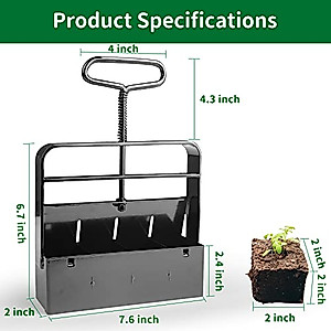 Soil Blocker Maker 2 inch Seed Block Maker with Comfort-Grip Handle for Seed Stater Tray,Most Popular Soil Blocking Tool,