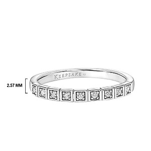 Princess Diamond Ring for Women Wedding Band 925 Sterling Silver 1/10ct (I-J, I3), Size 6, by Keepsake