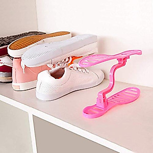 zhppac Shoe Organizer Shoe Storage Box Wall Mounted Shoes Rack Shoe Racks Space Saver Hanging Shoe Storage Racks Plastic Shoe Slots Double Shoe Slot green