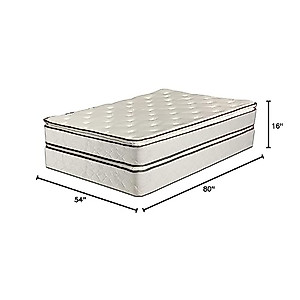 Mayton, 12-Inch Medium Plush Double Sided Pillowtop Innerspring Mattress with 4" Wood Box Spring, Full XL