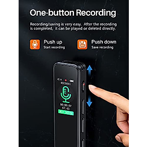 64GB Digital Voice Recorder,Fillman Voice Activated Recorder,Small Tape Recorder with Speaker, Voice Recorder for Lecture,Meetings,Class,HD Audio Dictaphone,Intelligent Noise Reduction,MP3 Player
