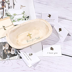 WHLHMK Resin Prayer Small Dough Bowl, Christian Cross Prayer Bowl, Religious Dough Bowl Religious Gifts for Women, Farmhouse Decor Rustic Home Decor (White 8.6 x 5 x 2')