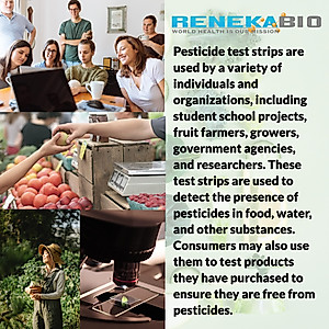Pesticide Test Strips by RenekaBio, Food Pesticide Testers, Fruit Pesticide Test Kit, Pesticide Testing Equipment, Home Use Science Fair Projects Vegetables Fruits Marijuana 20 Test