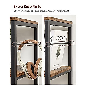 VASAGLE 6-Tier Tall Bookshelf, Bookcase, Large Metal Shelf, 11.8 x 47.2 x 67.9 Inches, for Living Room, Kitchen, Pantry, Study, Home Office, Rustic Brown and Black ULLS114B01